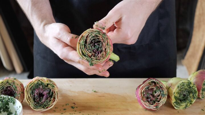 Braised artichokes - Carciofi alla Romana - Recipe and Video by The ...