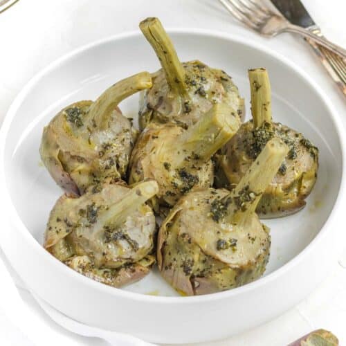 Braised artichokes - Carciofi alla Romana - Plant Based School