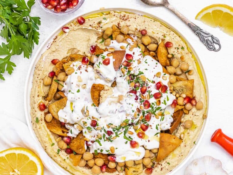 Fatteh (Pita, Hummus, and Yogurt) - The Plant Based School