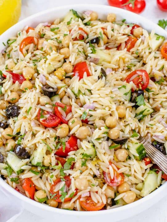 Easy Orzo Salad - The Plant Based School