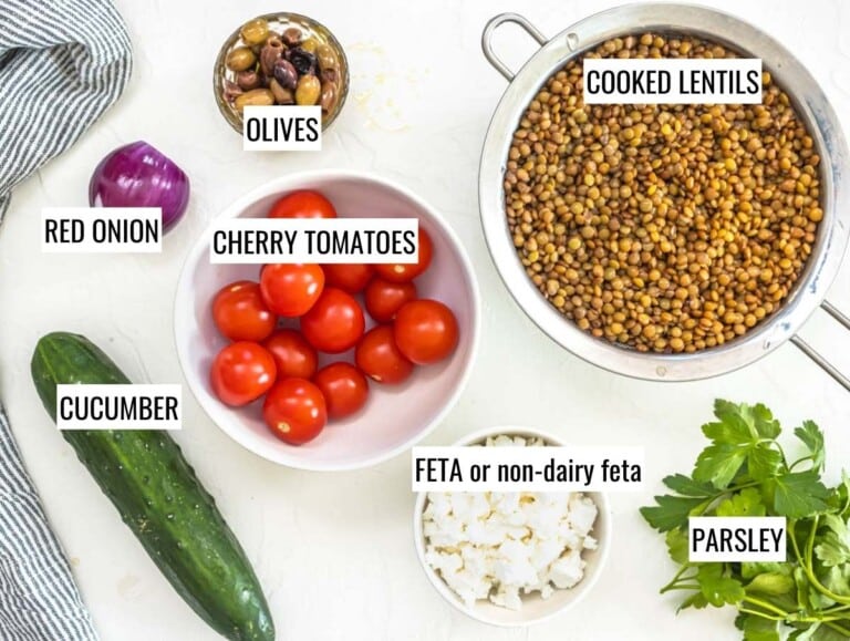 Easy Lentil Salad with Vegetables and Creamy Mustard Dressing