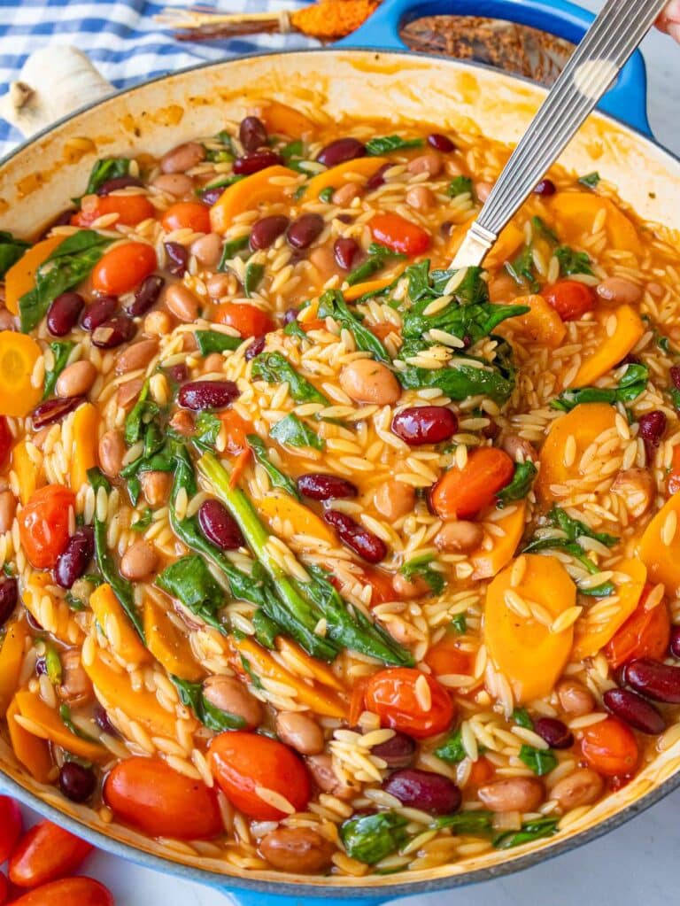 Mediterranean Orzo and Beans (Healthy One-Pot Dinner) - The Plant Based ...