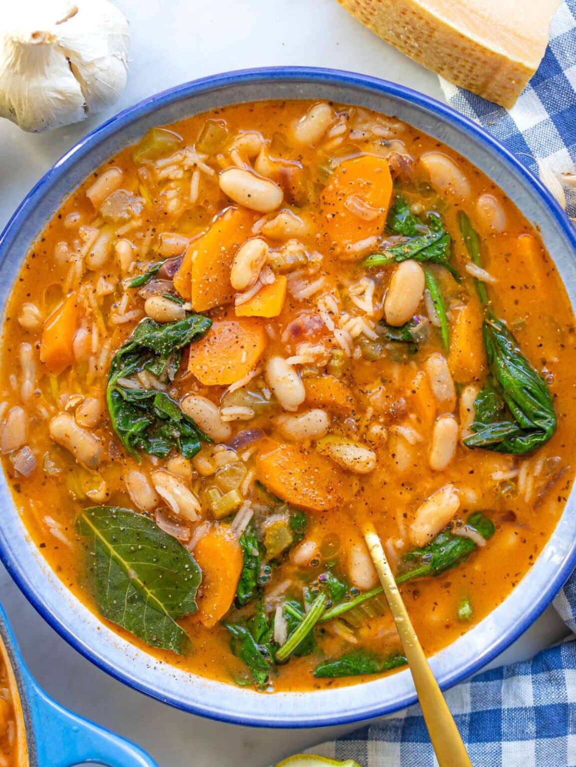 Greek Bean Stew with Rice (Fasolada Inspired) - The Plant Based School