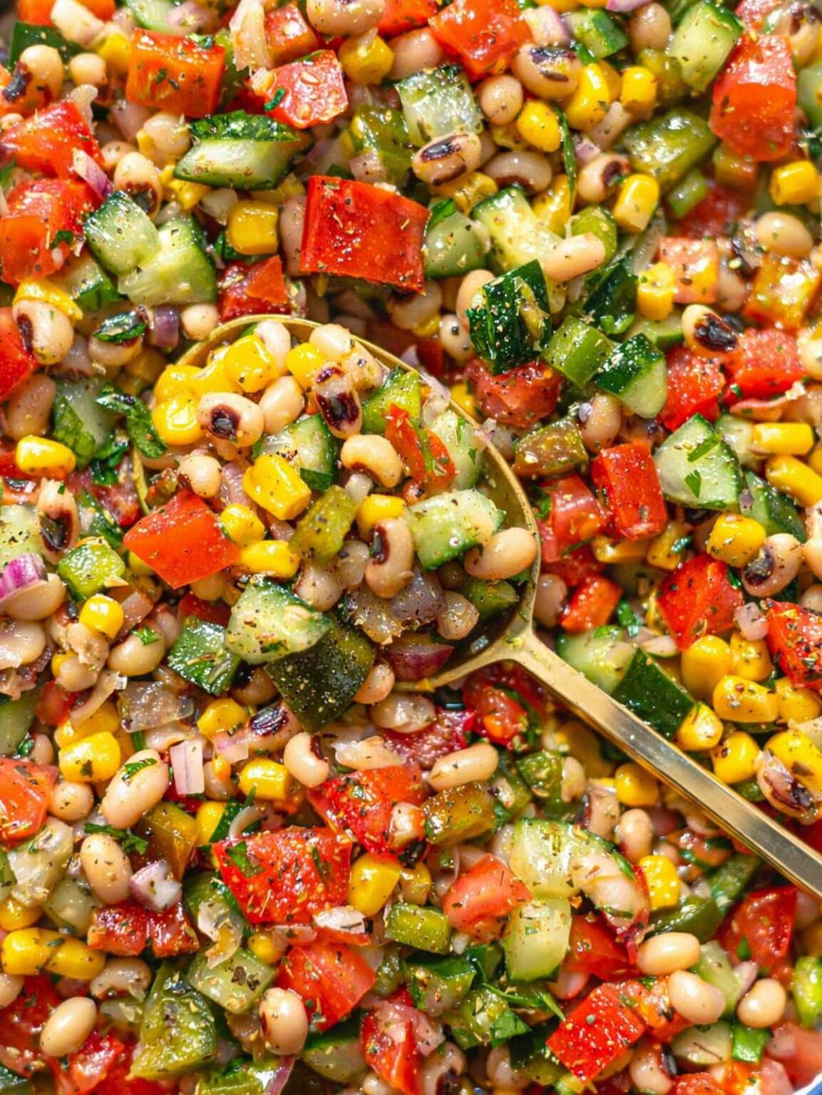 Lucky Black Eyed Pea Salad with Zesty Lemon Dressing - The Plant Based ...