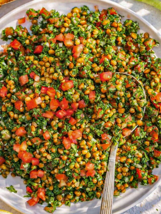 Mediterranean Chopped Lentil Salad with Lemon Dressing - The Plant ...
