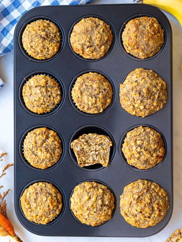 High Fiber Muffins (Oil-Free Oatmeal Breakfast) - The Plant Based School