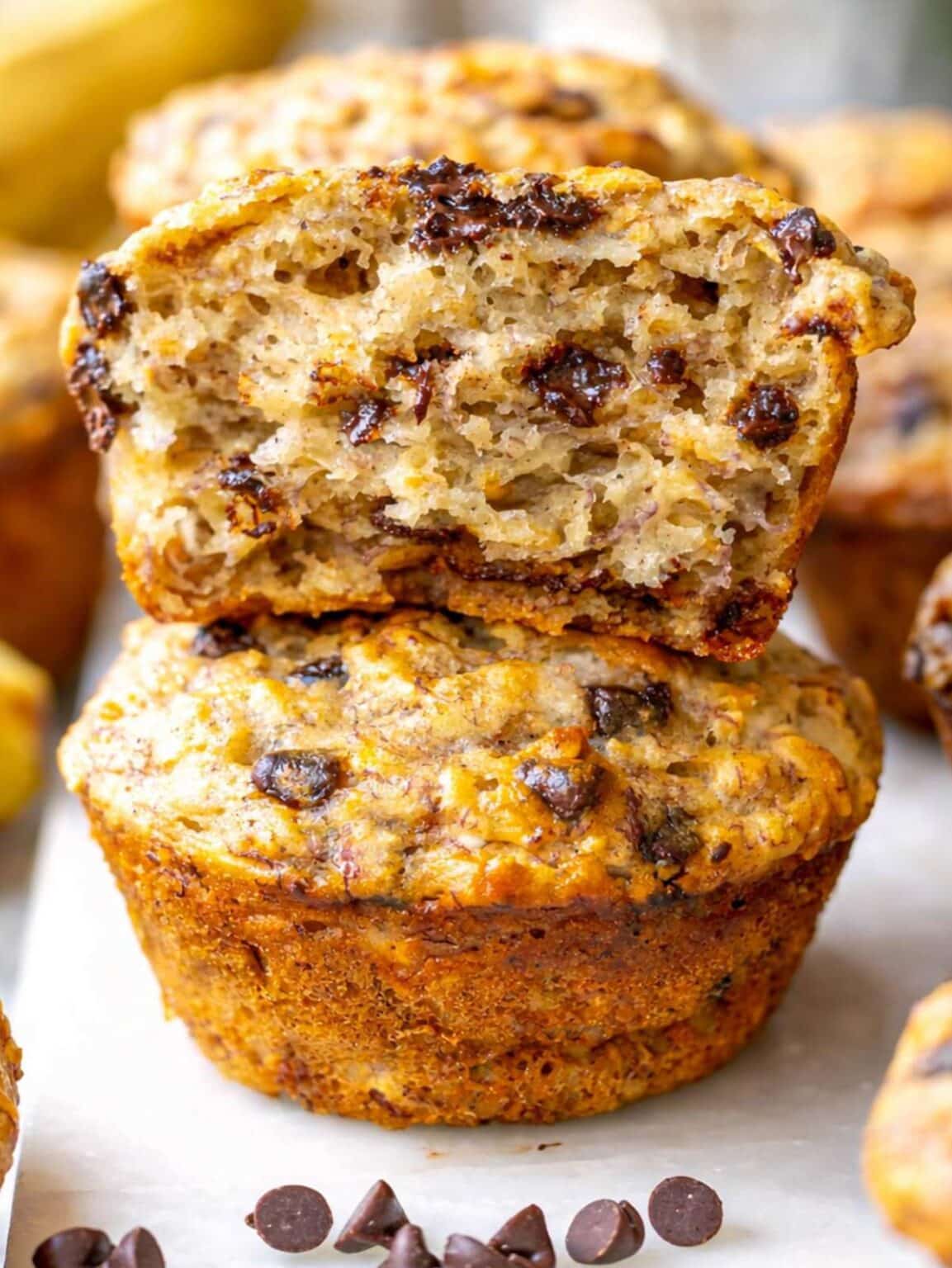 Banana Chocolate Chip Muffins with Oats and Greek Yogurt - The Plant ...