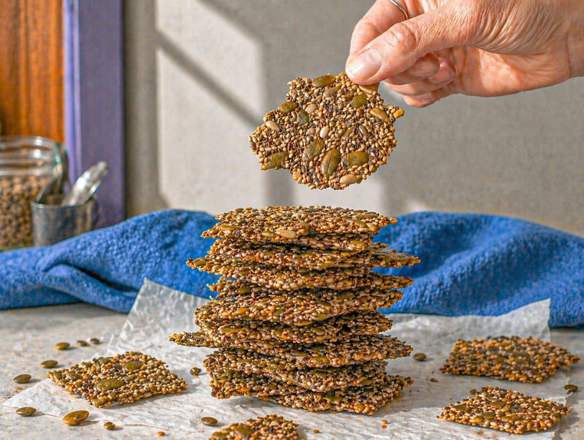 Crispy Seed Crackers (Easy, Healthy, No Flour Recipe) - The Plant Based ...