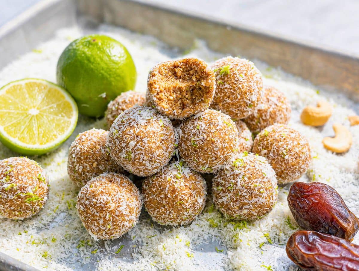Key Lime Pie Energy Balls (Healthy No-Bake Snack) - The Plant Based School