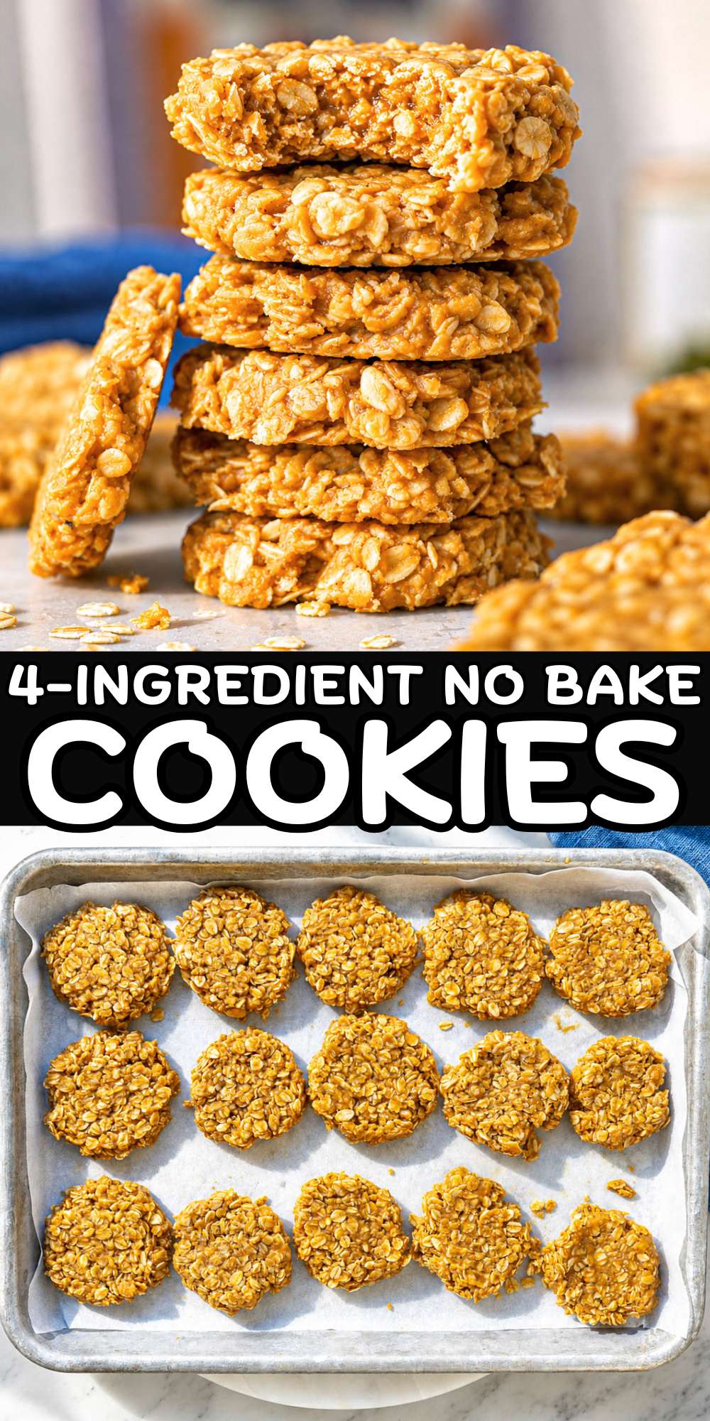 Peanut Butter No Bake Cookies (4-Ingredient Recipe) - The Plant Based ...
