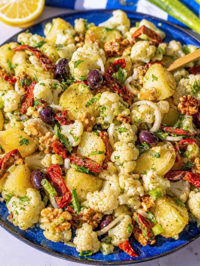 Potato Cauliflower Salad (Mediterranean Diet Delicious) - The Plant ...
