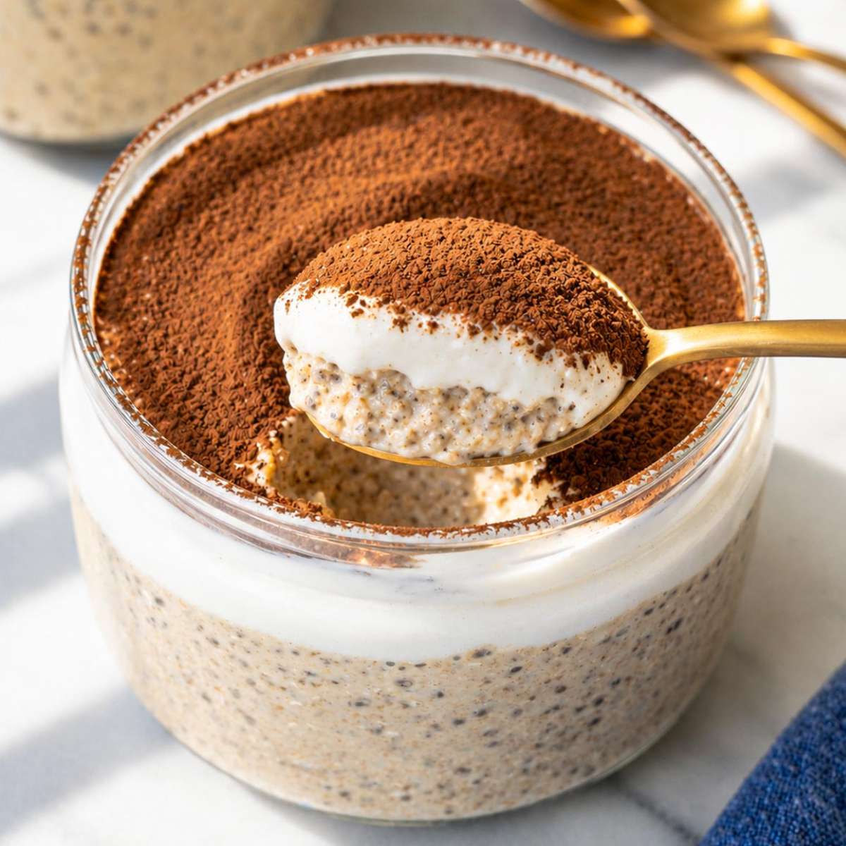 Tiramisu Overnight Oats (Creamy Greek Yogurt Topping) - The Plant Based ...