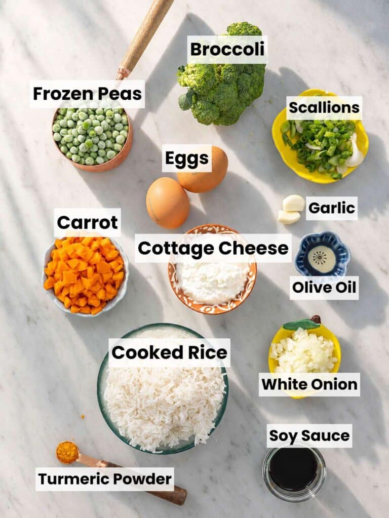 Vegetable Fried Rice (With Cottage Cheese and Eggs) - The Plant Based ...