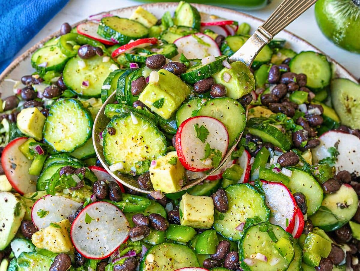 Mexican Cucumber Salad (Black Beans Make It Better) - The Plant Based ...