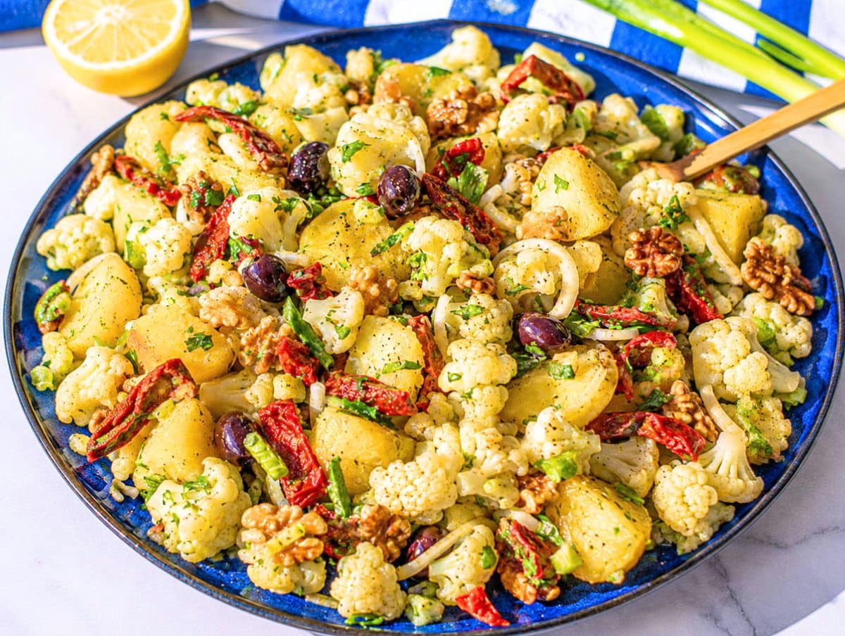 Potato Cauliflower Salad (Mediterranean Diet Delicious) - The Plant ...