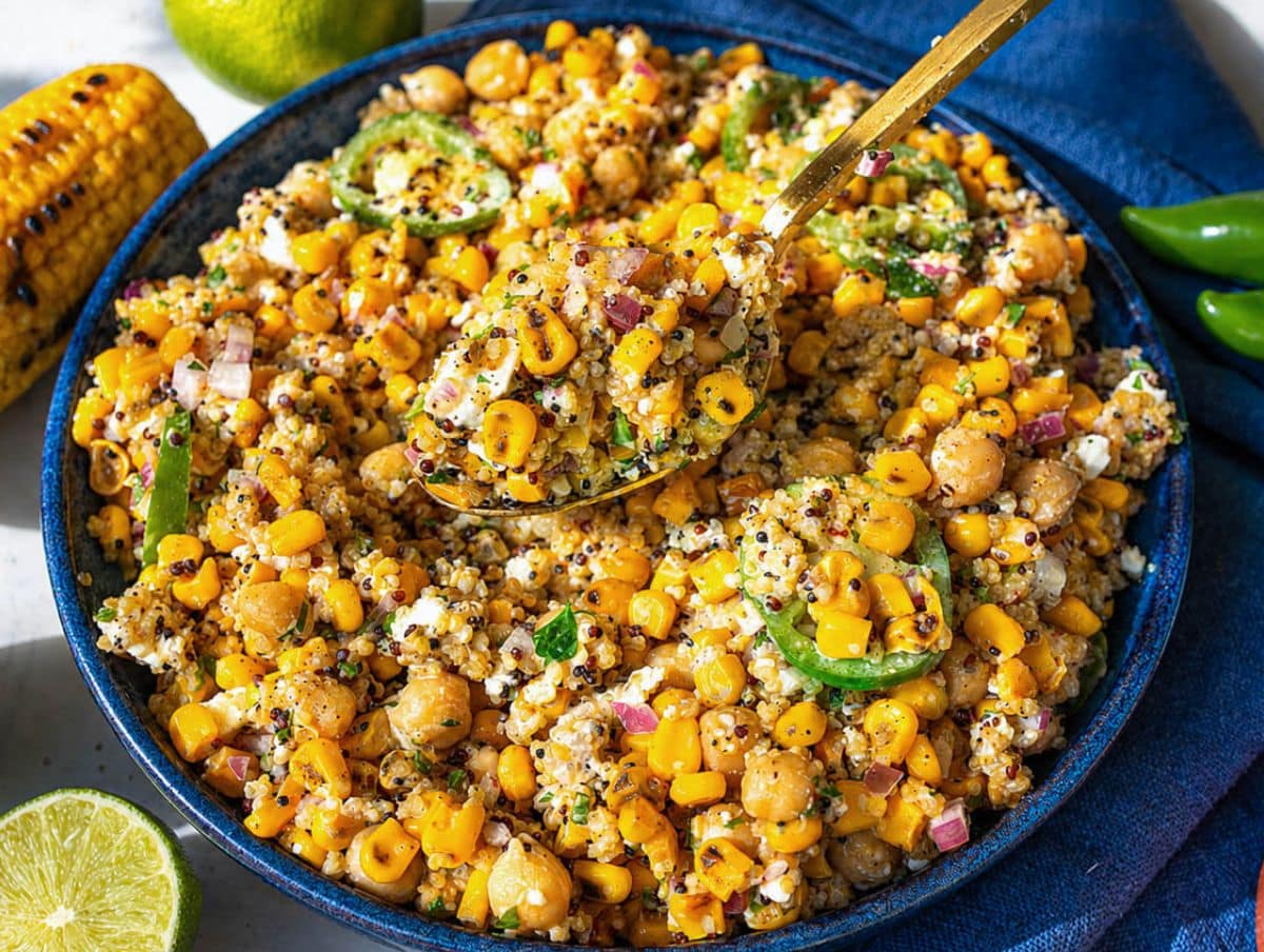 Street Corn Salad Bowl (With Greek Yogurt and Chickpeas) - The Plant ...
